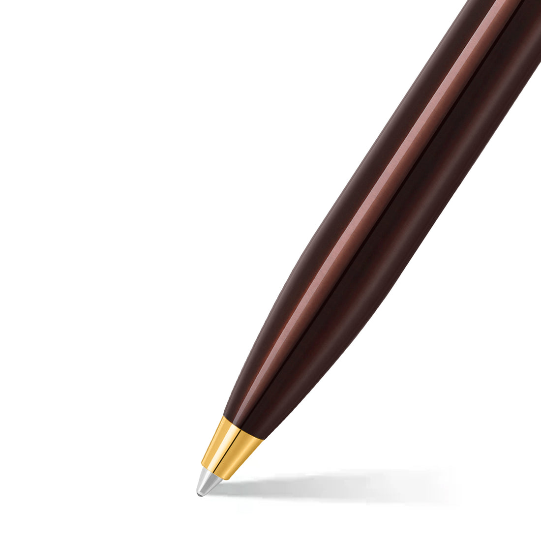Sheaffer® 100 9370 Glossy Coffee Brown Ballpoint Pen With PVD Gold-Ton